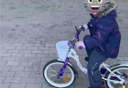 Детский сиреневый велосипед NovaTrack 16 колеса