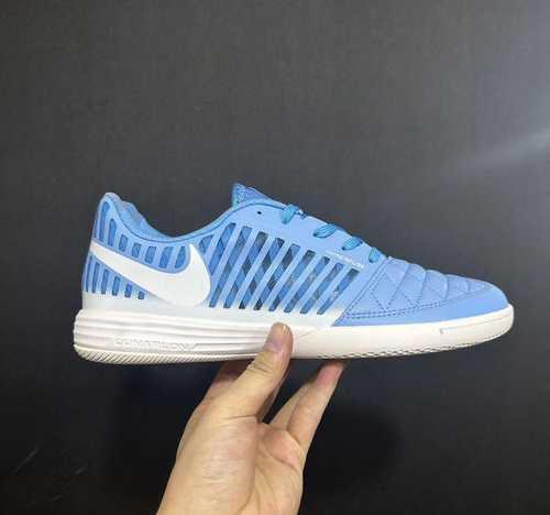 Футзалки nike lunar gato 2 голубые