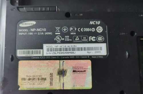 Samsung np-nc10 запчасти