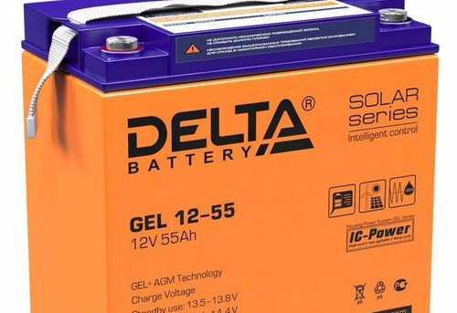 АКБ Аккумуляторная батарея Delta GEL 12-55 12V