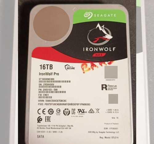 HDD 16tb Seagate IronWolf Pro