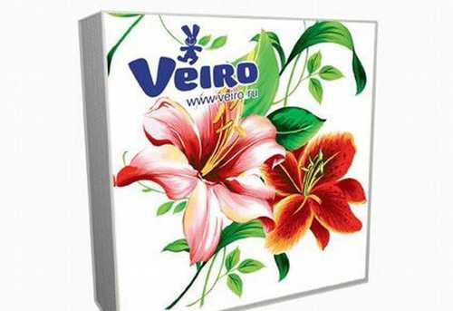 Трехслойные салфетки veiro, Лилия, 3 слоя, (14шт