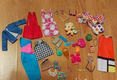 Лот одежды и аксессуаров для Barbie mattel