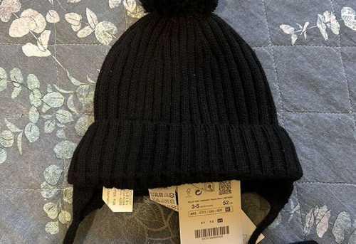 Черная шапка Zara 1-3 Y + снуд и варежки
