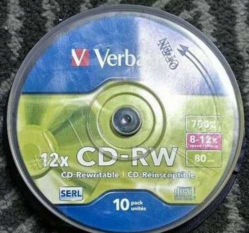 Болванки cd-rw verbatim 10 штук