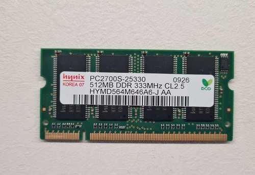 Оперативная память Hynix 512 мб DDR 333MHz