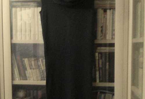 Платье трикотажное лапша чёрное 44