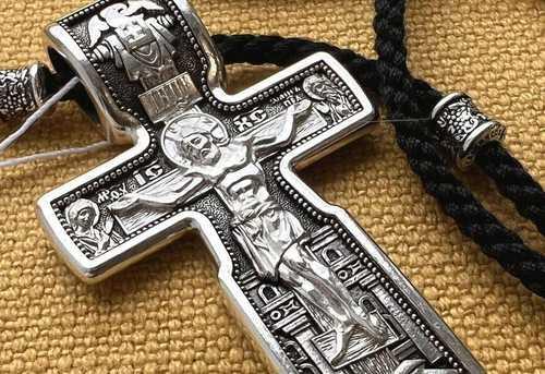 Серебряный крест нательный православный