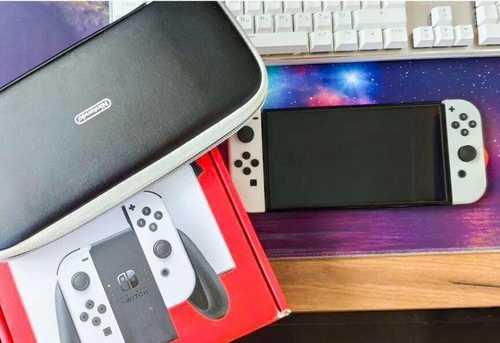 Nintendo Switch oled лицензия идеал 320gb +чехол