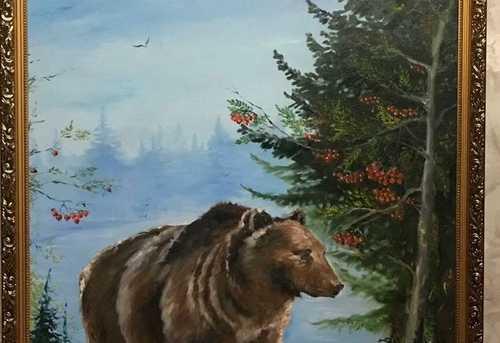 Картина с медведем 90х