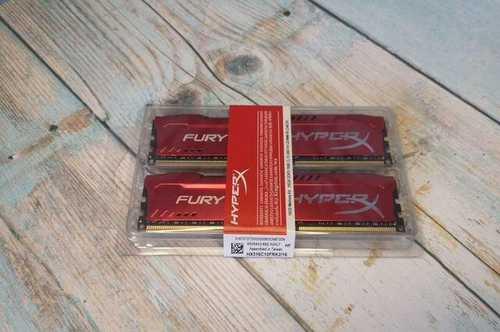 Комплект 16Гб (8+8) DDR3 1600мгц HyperX (Red)