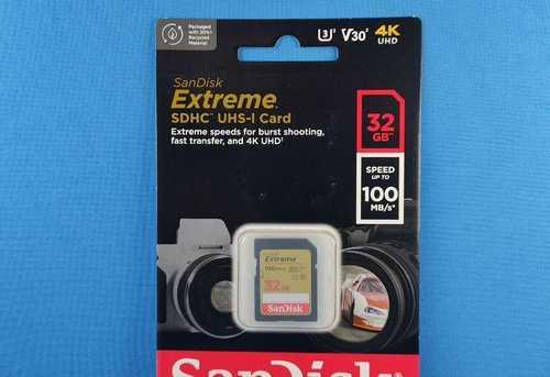 Карта памяти 32Gb SanDisk Extreme sdhc 100MB/s