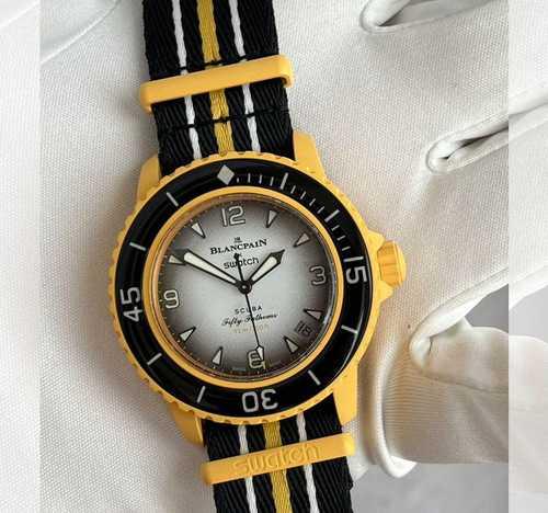 Часы Swatch Blancpain pacific ocean SO35P100C