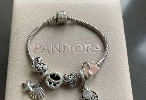 Серебряный браслет Pandora с шармами