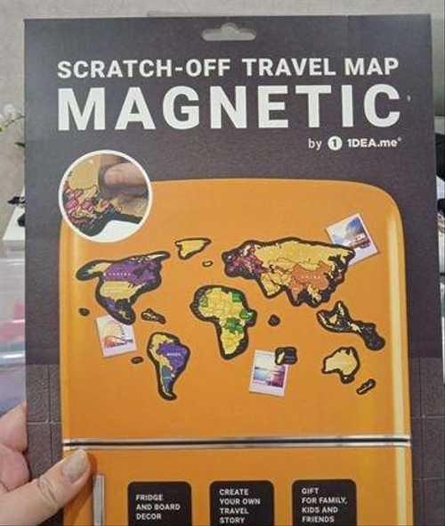 Магнитная скретч-карта мира