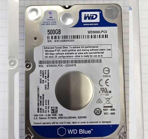 Жесткий диск Western Digital WD Blue 500 гб WD5000