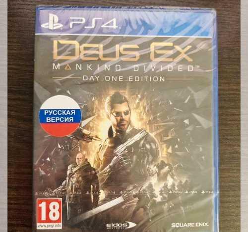 Deus Ex Mankind Divided (ps4), новый диск в плёнке