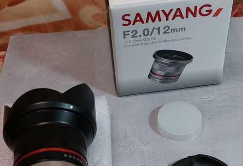 Фотообъектив Samyang X 12 мм 2.00