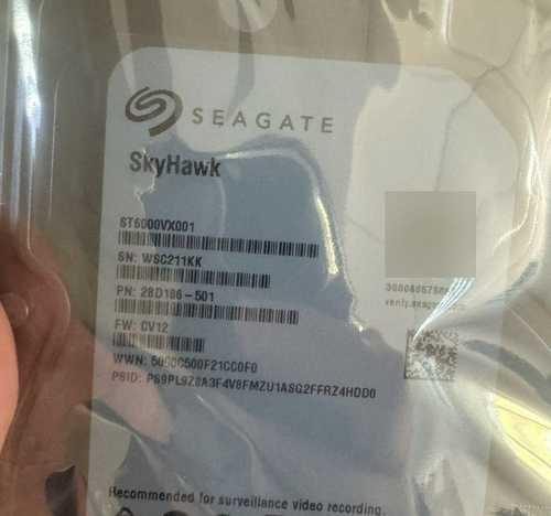 Жеский диск seagate 6Tb SkyHawk ST6000VX001