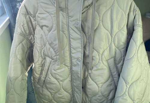 Куртка бомбер стеганая зеленая zolla