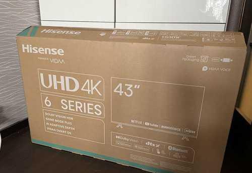 4К телевизор Hisense 43A6K 109 см новый