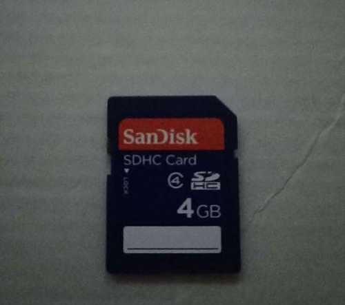 Карта памяти sdhc SanDisk 4gb