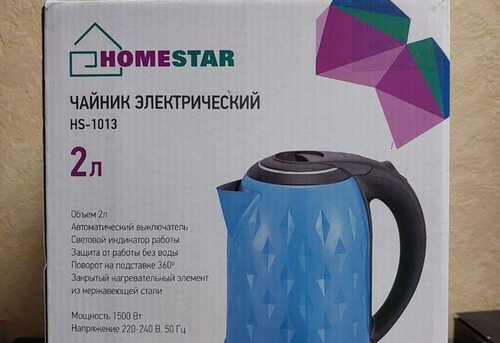 Чайник HomeStar HS-1013, 2 литра, голубой, Новый