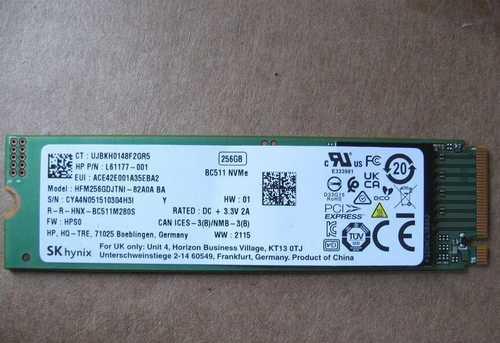 SSD 256GB SK hynix BC511 HFM256gdjtni PCIe 3 NVMe