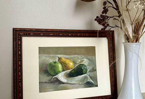 Картина маслом этюд "натюрморт с авокадо"