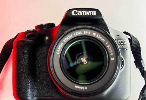 Фотоаппарат Canon 2000d kit 4к пробег + коробка