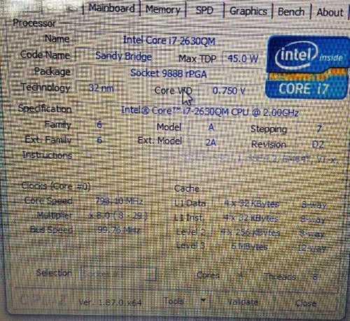 Ноутбук samsung RC530 (Intel i7-2630QM 2000мгц / 6