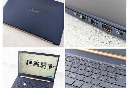 Тонкий лёгкий ноутбук Acer swift Core i7, 16/512