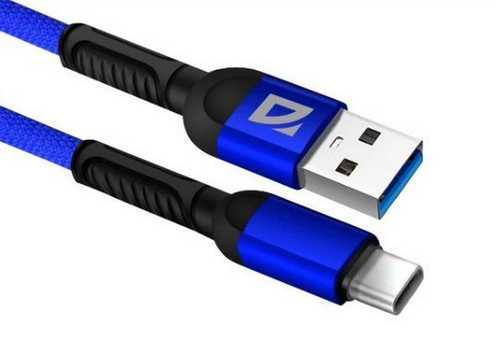 Кабель USB Type-C 1.0 m Defender F167 blue 2.4А, т