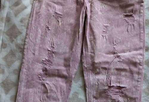 Розовые джинсы Incity Mom's fit с дырками