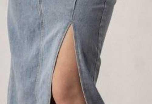 Юбка джинсовая с разрезом