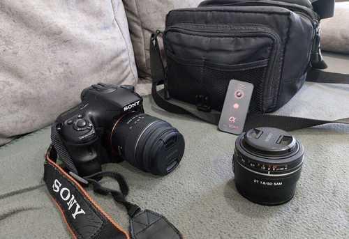 Фотоаппарат sony a57 + сумка + доп. объектив