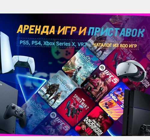 Аренда игр, прокат приставок, подписки PS, Xbox