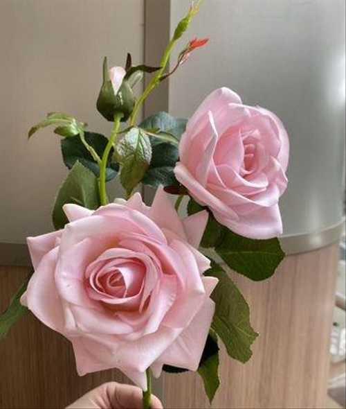 Искусственные цветы Роза силикон Реал тач