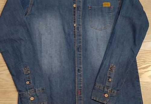 Рубашка на мальчика джинсовая, рост 152