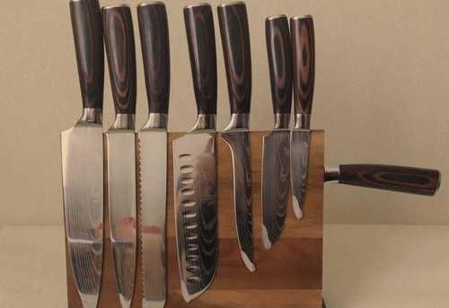 Кухoнные ножи с рисунком дамаска (подарок)