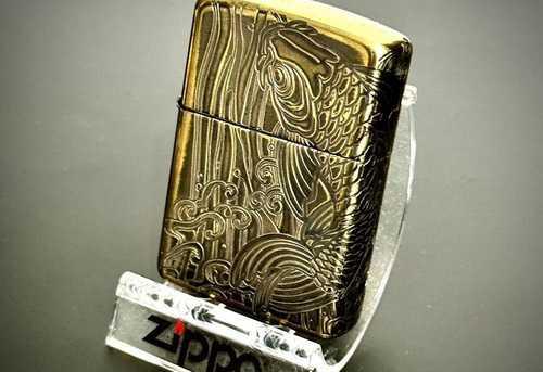 Зажигалка zippo armor. карп. японский каталог