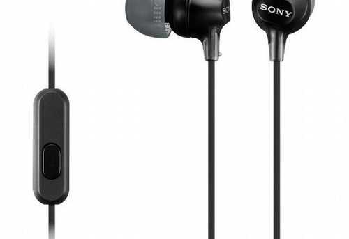 Наушники с микрофоном Sony MDR-EX15AP черные, mini