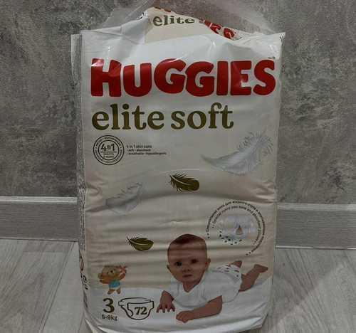 Подгузники хаггис elite soft 3