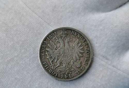 Монета 1 флорин 1891 Австрия Германия серебро