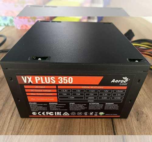 Блок питания aerocool vx plus 350w