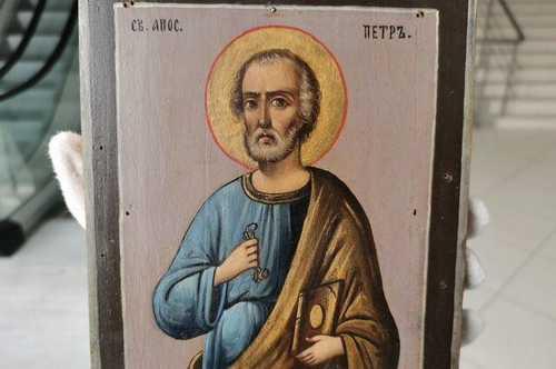 Икона Святой Апостол Петр 19 век редкий именник