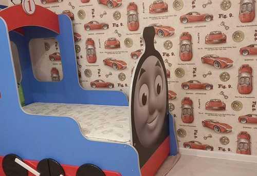 Детская кровать паровозик Томас