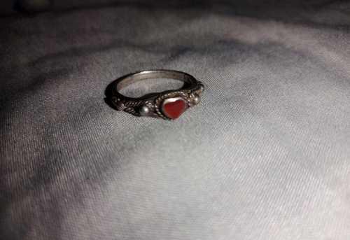 Серебряное кольцо с эмалью винтаж