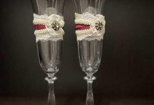 Бокалы свадебные для шампанского