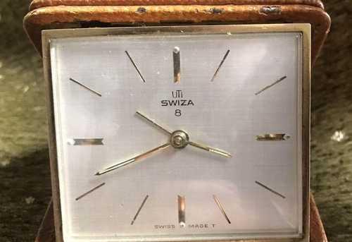 Часы будильник дорожный Швейцария механика